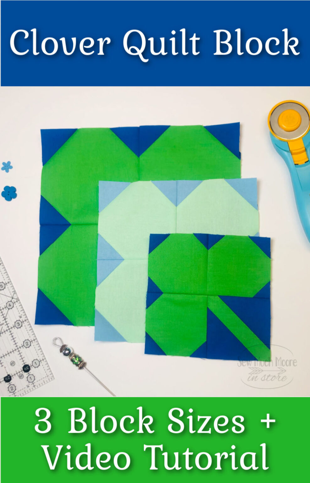 Lucky Clover Quilt Block - Sew Much Moore