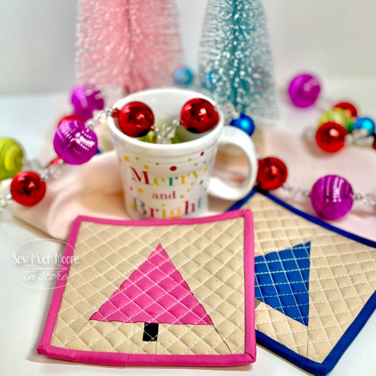 How to make a Quilted Christmas Tree Coaster - Sew Much Moore