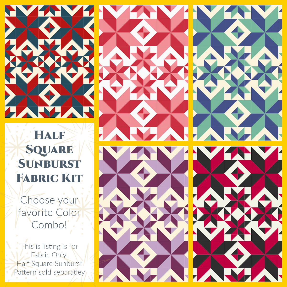 A Magical Half Square Sunburst - Sew Much Moore