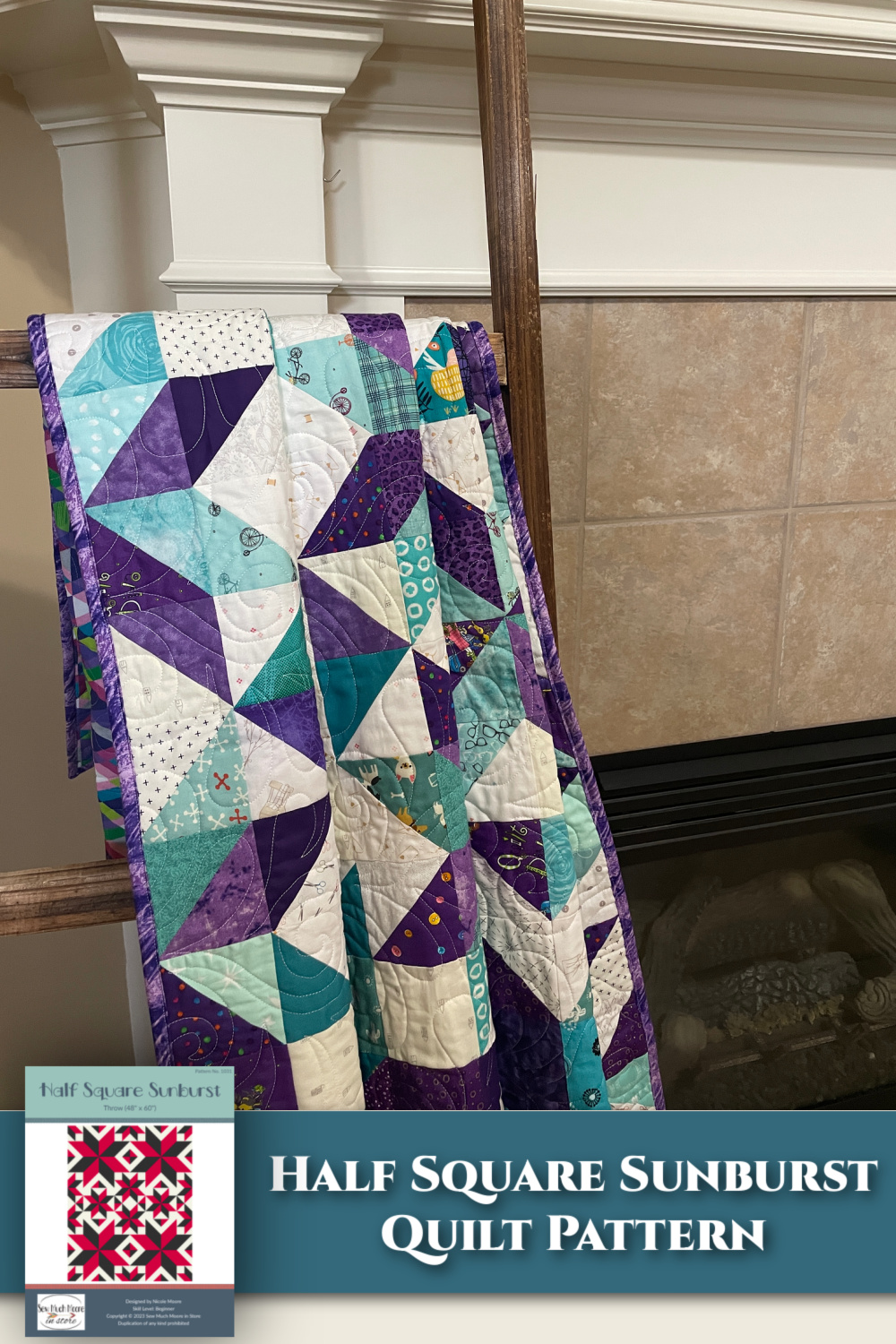 Half Square Sunburst Quilt Pattern - Sew Much Moore