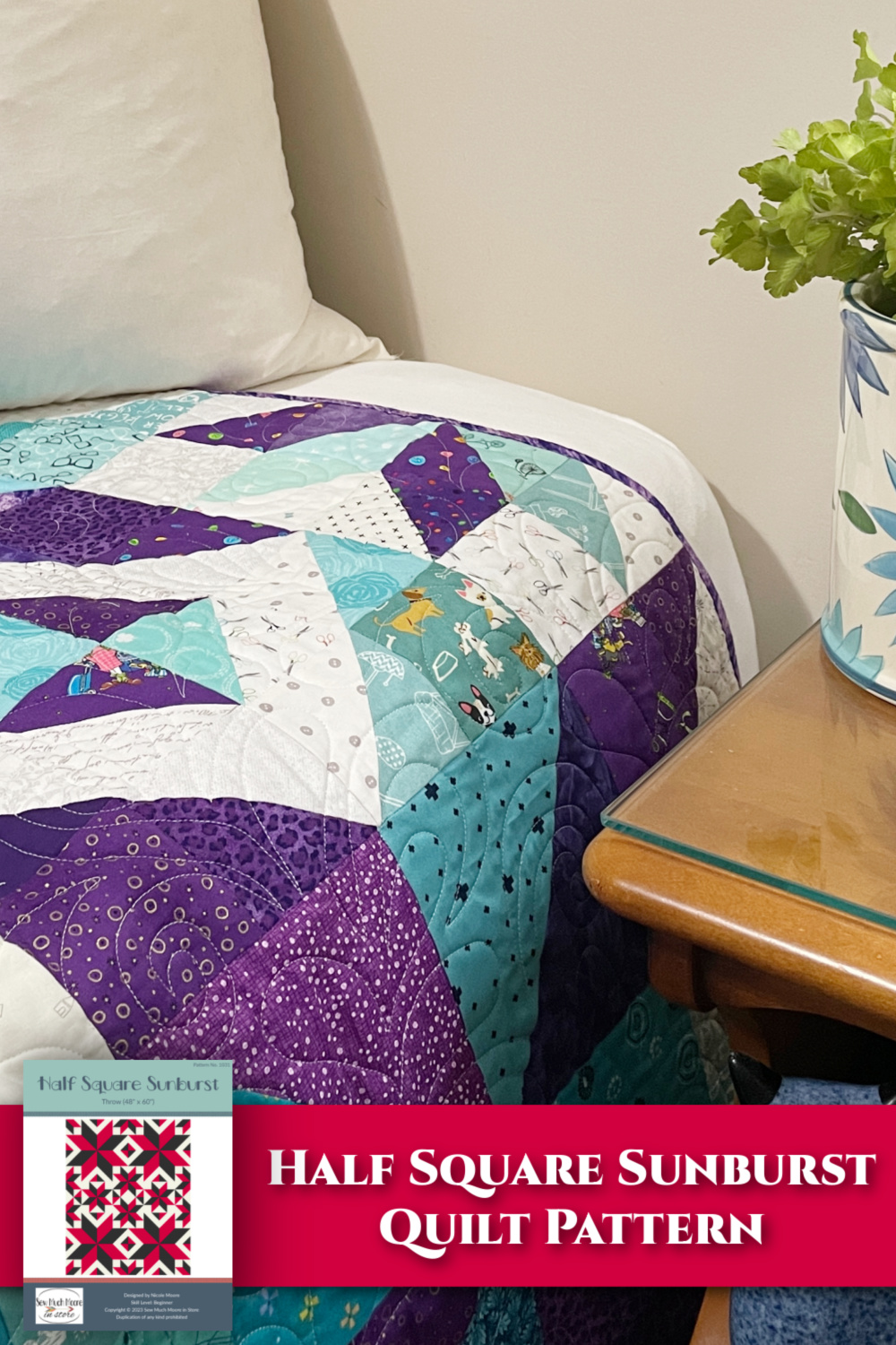 Half Square Sunburst Quilt Pattern - Sew Much Moore