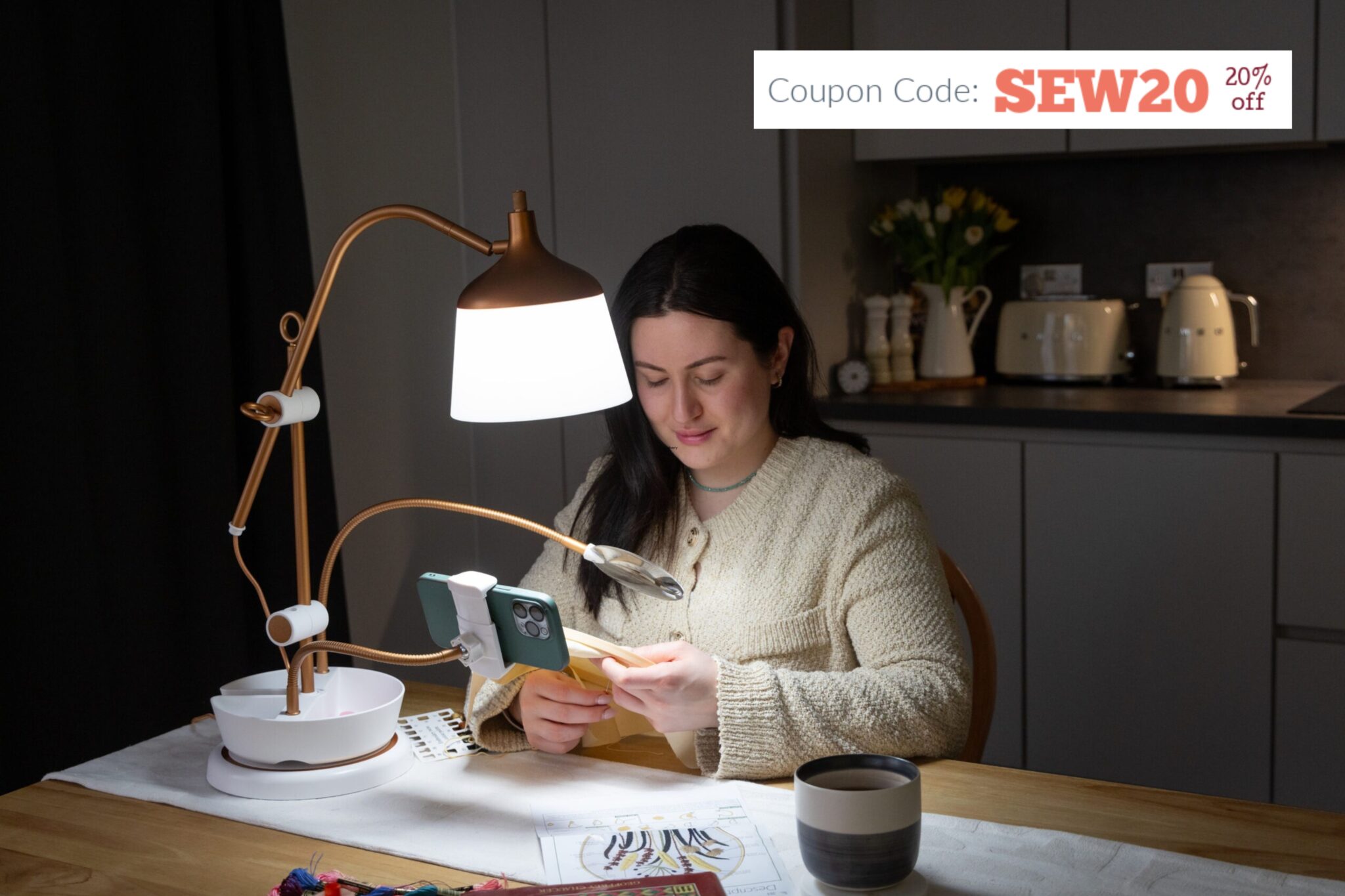 Illuminate Your Workstation with the Anita Table Lamp - Sew Much Moore