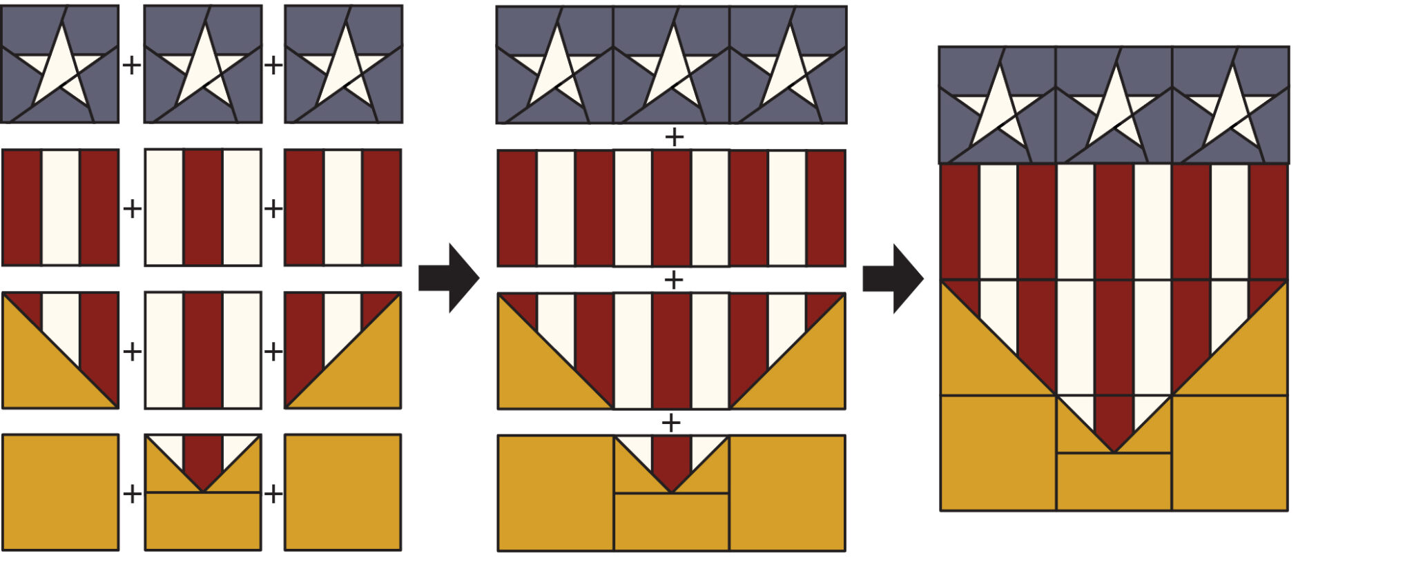 Star Spangled Shield Throw Quilt Pattern: A Modern Twist on a Classic Design - Sew Much Moore