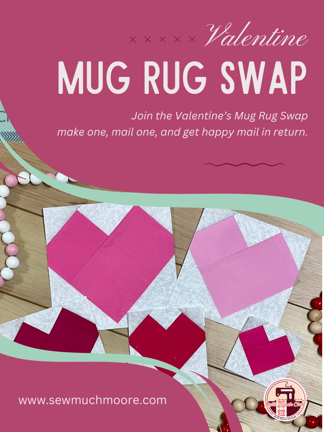 Valentine’s Mug Rug Swap - Sew Much Moore